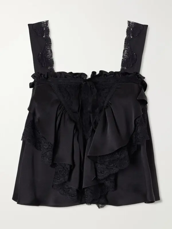 Chloé Lace-trimmed Silk-satin Camisole