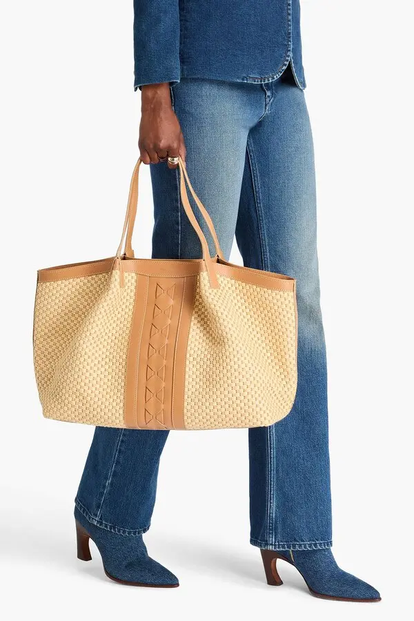 SERAPIAN Secret Leather And Raffia Tote