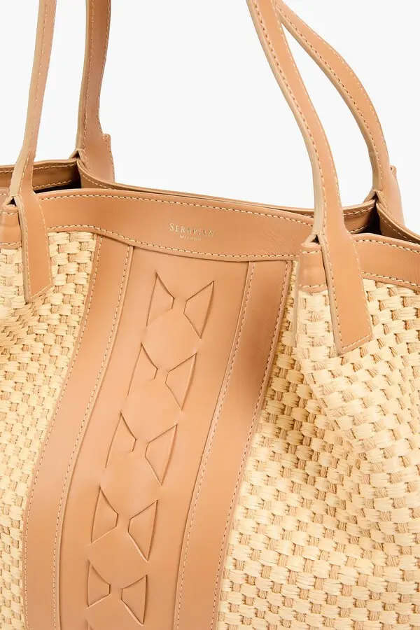 SERAPIAN Secret Leather And Raffia Tote