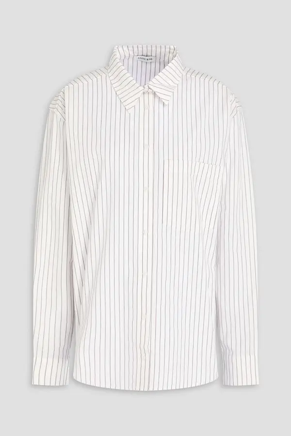 ANINE BING Braxton Pinstriped Cotton Shirt