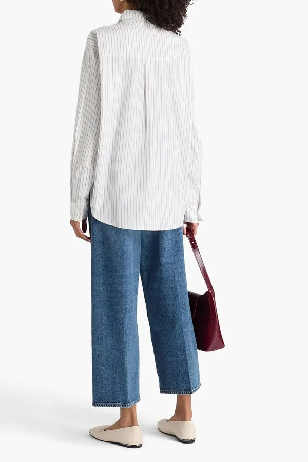 ANINE BING Braxton Pinstriped Cotton Shirt