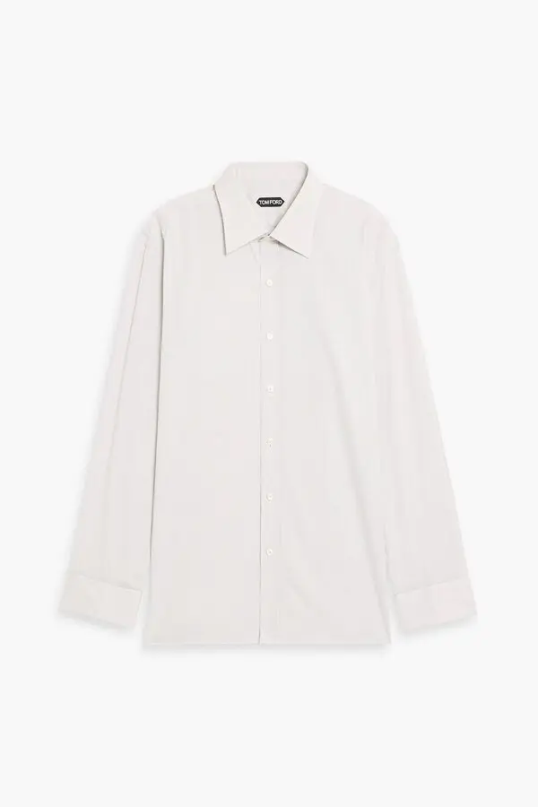 TOM FORD Cottonjacquard Shirt - Light Gray
