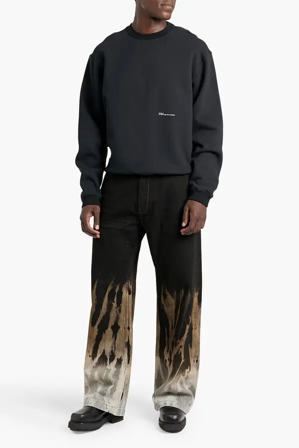 Rick Owens Geth Wideleg Garmentdyed Printed Jeans