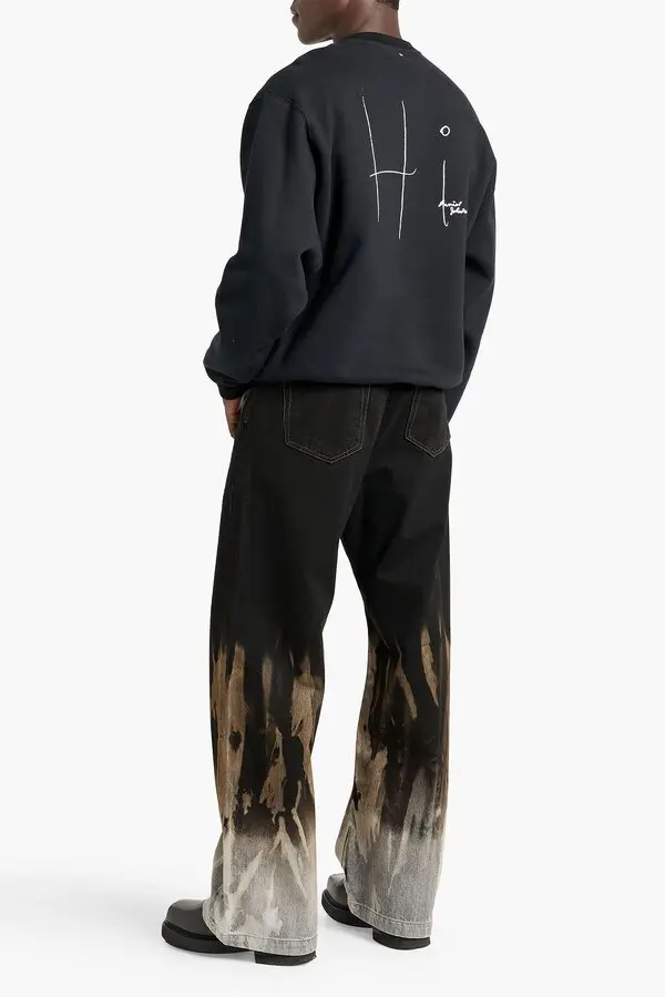 Rick Owens Geth Wideleg Garmentdyed Printed Jeans