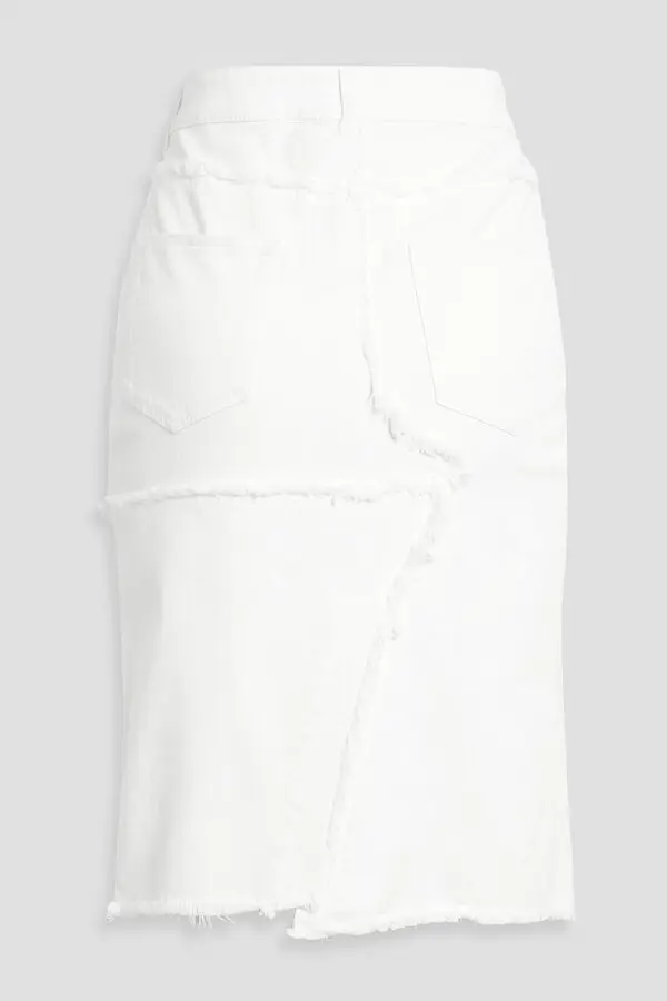 TOM FORD Frayed Paneled Denim Midi Skirt