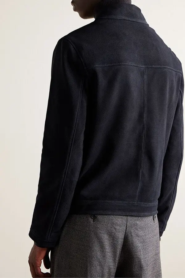 Mr P. Perforated Suede Blouson Jacket