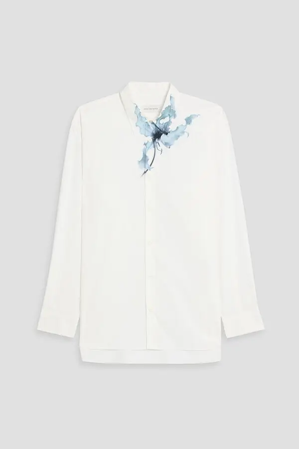 Dries Van Noten Floralprint Cottonpoplin Shirt - White