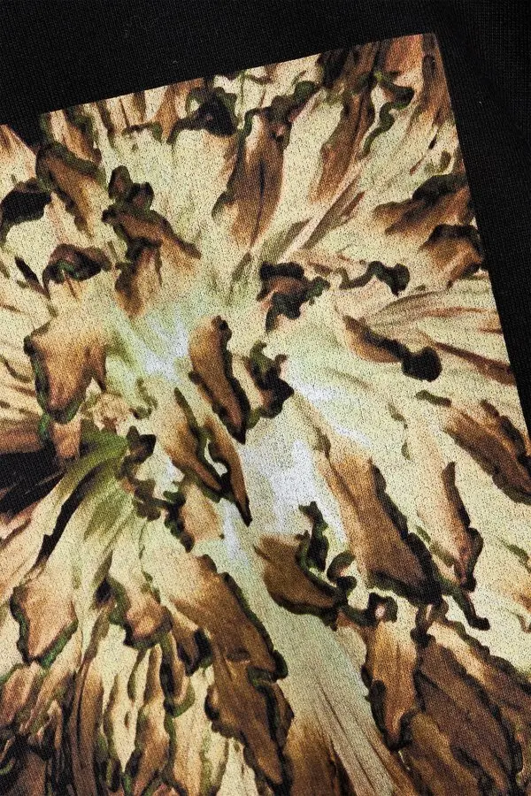 Dries Van Noten Floral Print Cotton Jersey Sweatshirt - Black