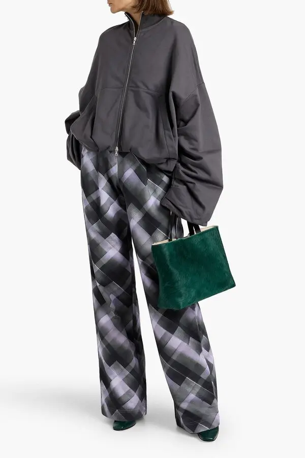 Dries Van Noten Printed French Cotton-terry Track Pants - Lavender