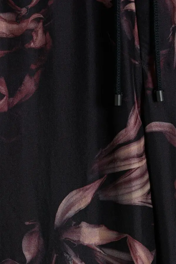 Dries Van Noten Floralprint Silk Drawstring Pants