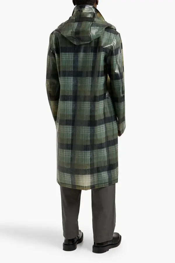 Dries Van Noten Checked Rubber Trench Coat