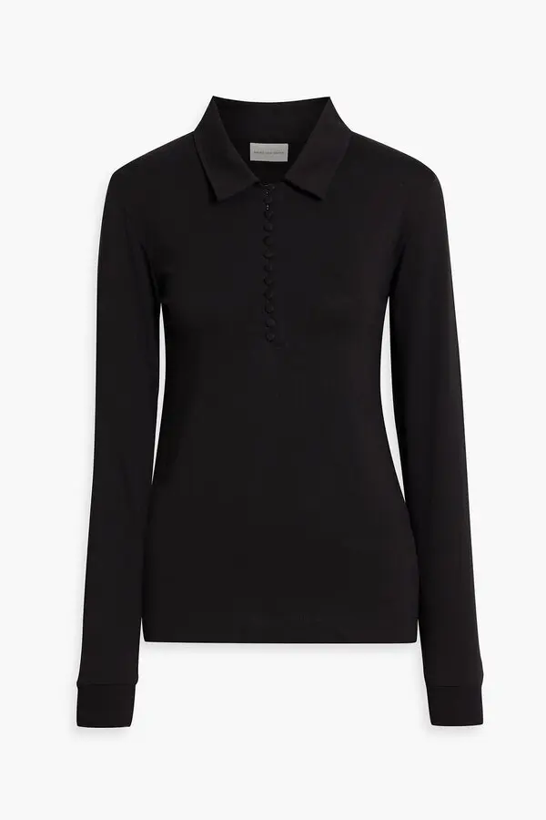 Dries Van Noten Cotton-jersey Polo Shirt - Black