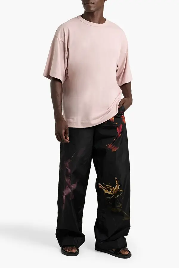 Dries Van Noten Wideleg Printed Shell Pants