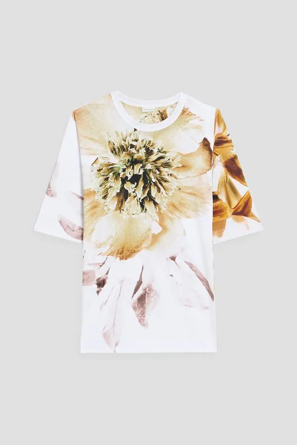 Dries Van Noten Floralprint Cottonjersey Tshirt