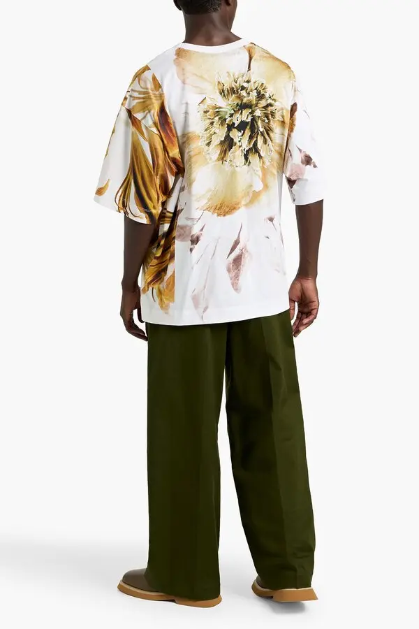 Dries Van Noten Floralprint Cottonjersey Tshirt