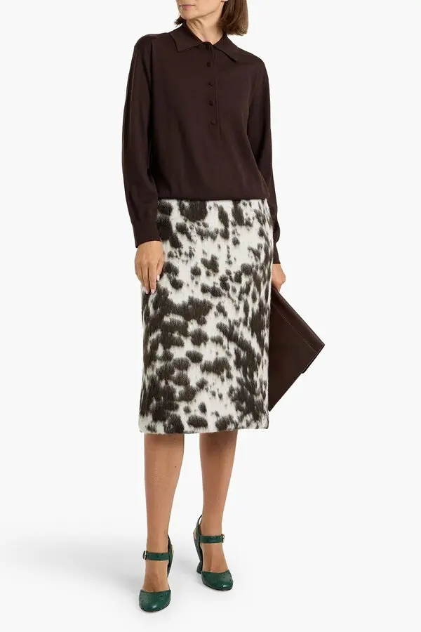 Dries Van Noten Merino Wool Polo Sweater - Chocolate