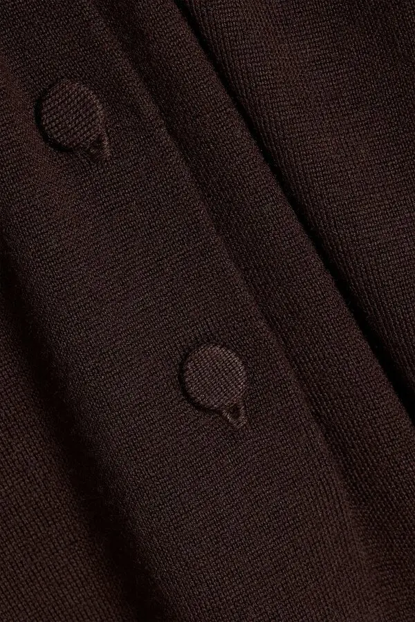 Dries Van Noten Merino Wool Polo Sweater - Chocolate