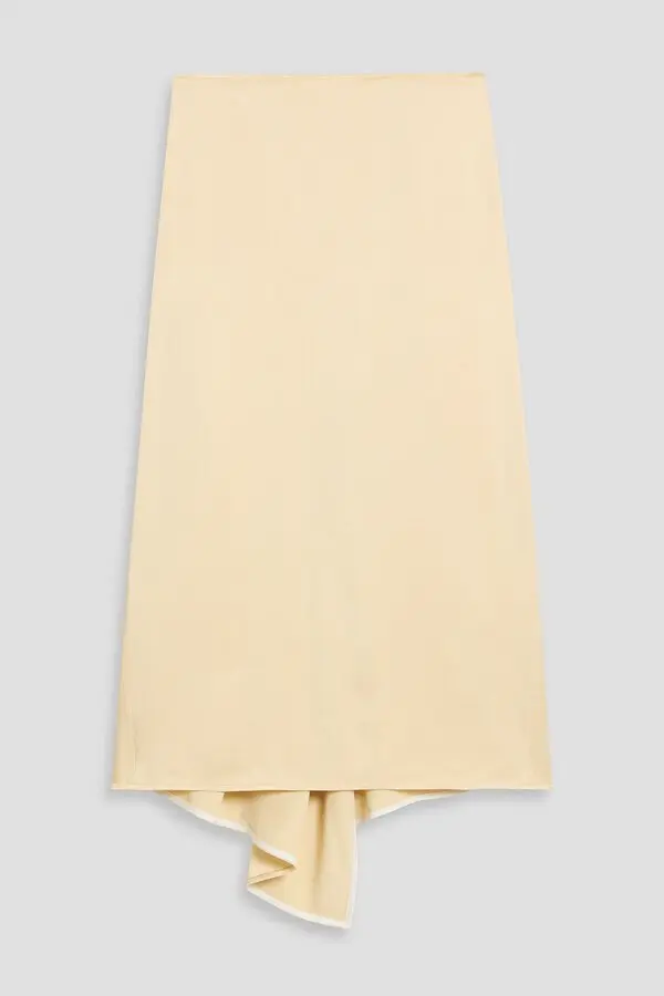 Victoria Beckham Draped Satin Midi Skirt