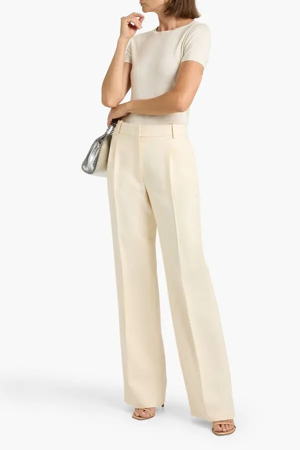 Adam Lippes Banks Wool And Silkblend Crepe Straightleg Pants