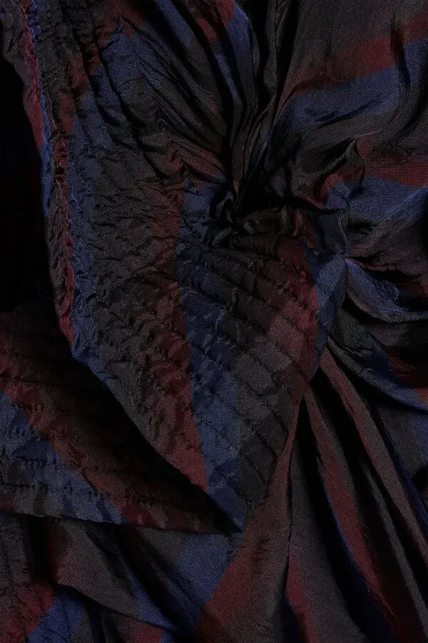 Dries Van Noten Draped Striped Twill Maxi Dress