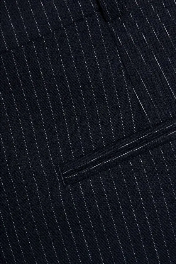 ANINE BING Kora Striped Wool-blend Twill Skirt