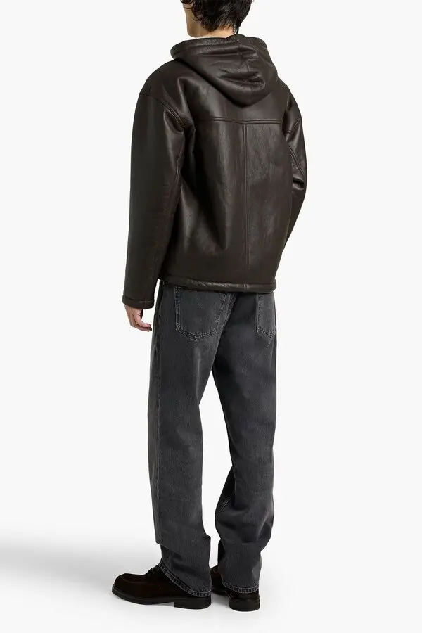FRAME Shearlinglined Leather Hooded Jacket