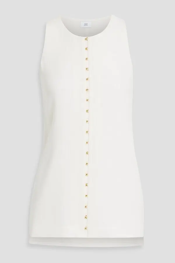 Adam Lippes Nazra Wool-crepe Top - Ivory