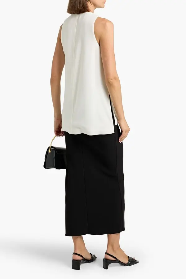 Adam Lippes Nazra Wool-crepe Top - Ivory