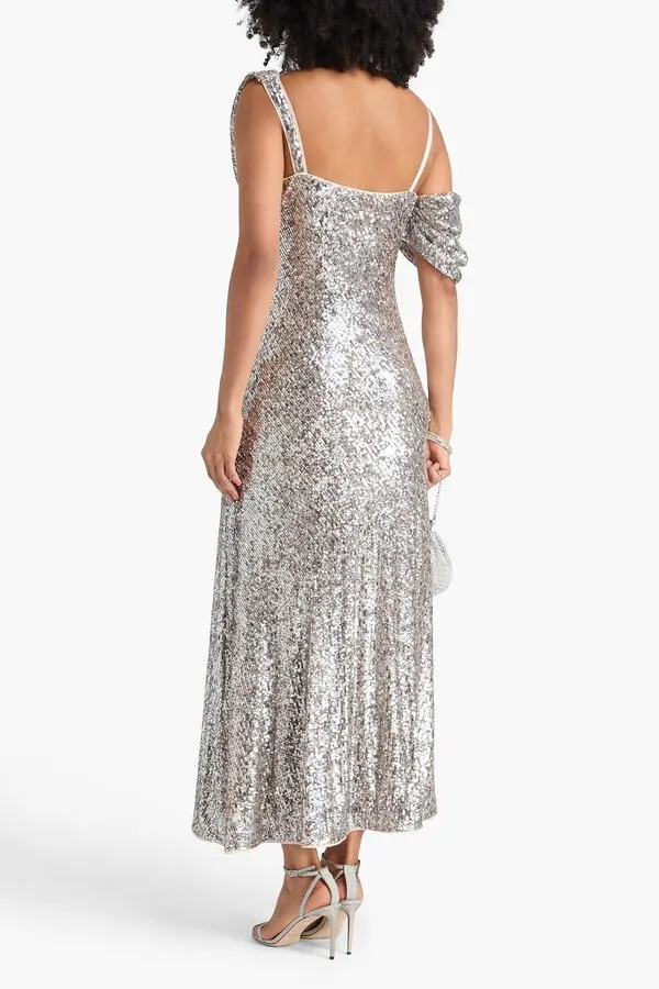 Diane Von Furstenberg One-shoulder Sequined Tulle Maxi Dress
