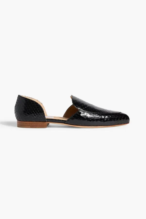 Gabriela Hearst Jax Croceffect Leather Loafers