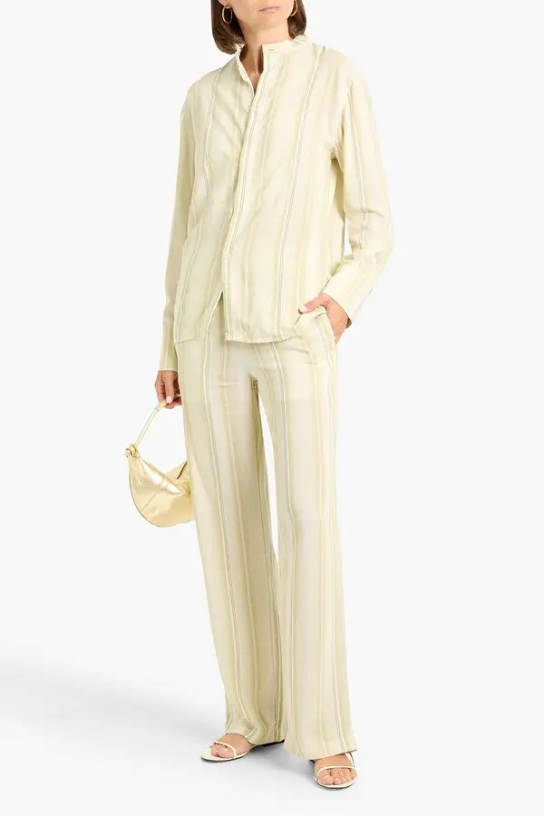 Victoria Beckham Striped Woven Blouse
