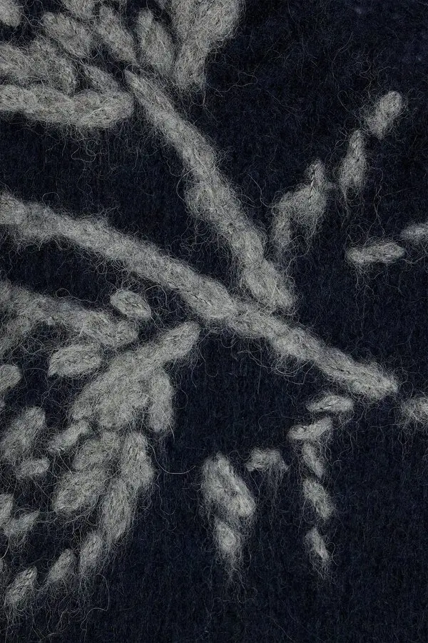 Dries Van Noten Intarsia Alpaca-blend Sweater - Navy