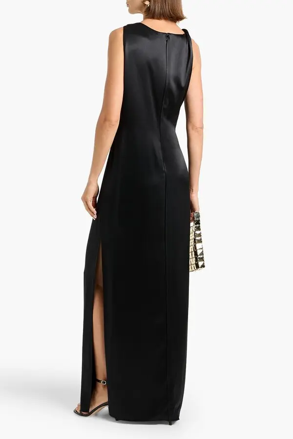 Adam Lippes Silk-satin Maxi Dress With Side Slits