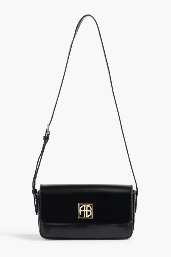 ANINE BING Elly Leather Crossbody Bag With Gold Hardware - Black