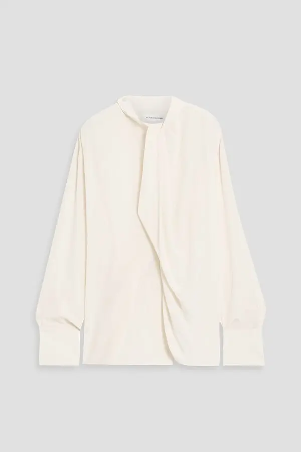 Victoria Beckham Draped Silk Crepe De Chine Blouse