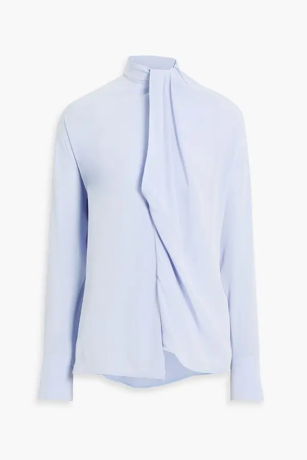 Victoria Beckham Draped Silk Crepe De Chine Blouse - Lavender
