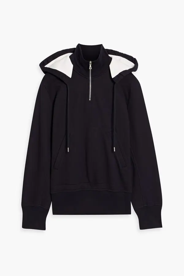 Dries Van Noten Twotone Cottonjersey Halfzip Hoodie