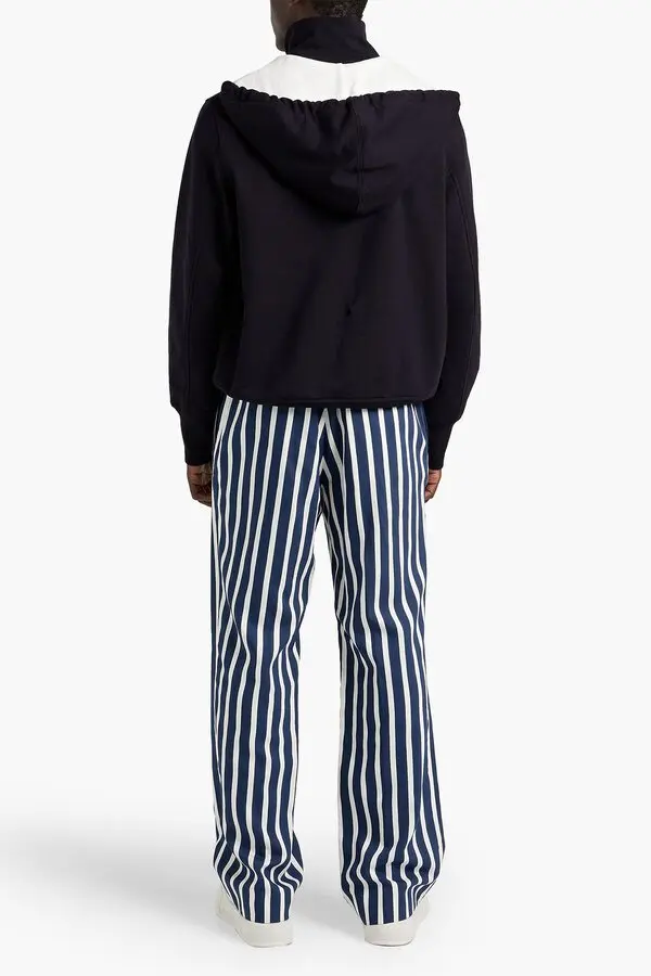 Dries Van Noten Twotone Cottonjersey Halfzip Hoodie