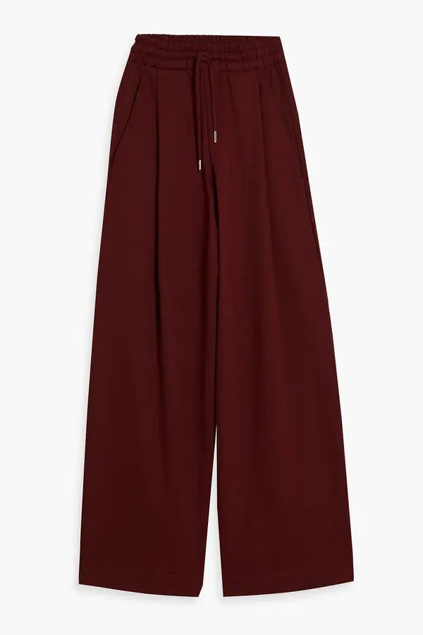 Dries Van Noten Pleated French Cottonterry Track Pants - Claret
