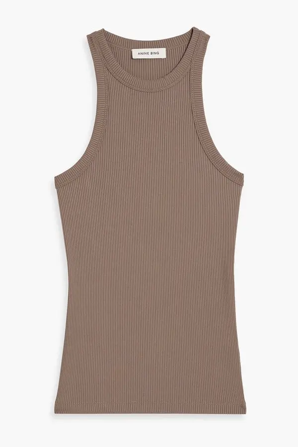 ANINE BING Ribbedjersey Tank - Light Brown