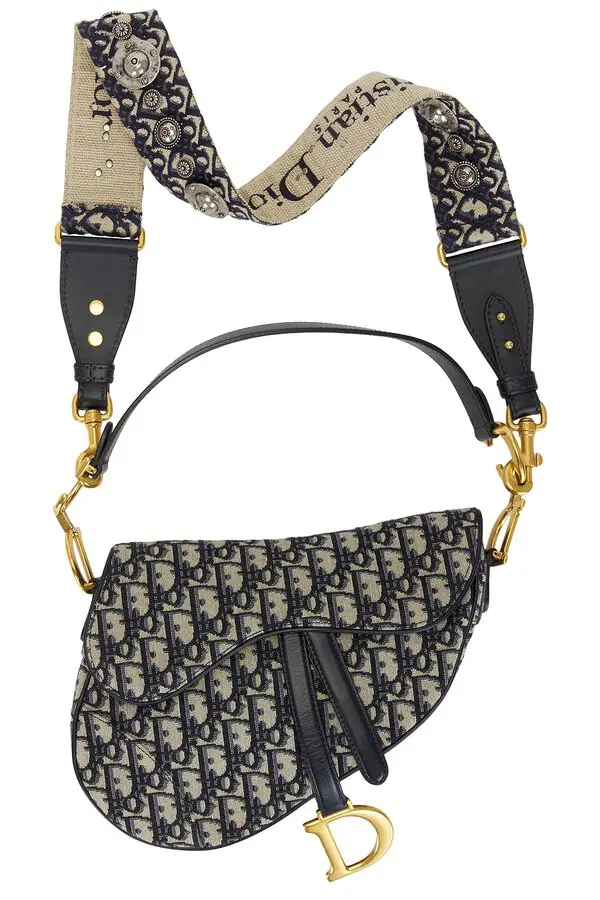 Dior Saddle Bag Monogram Canvas And Leather - Blue
