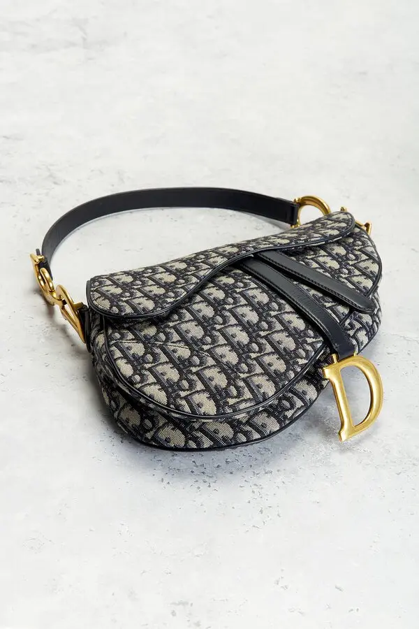 Dior Trotter Oblique Saddle Bag - Blue
