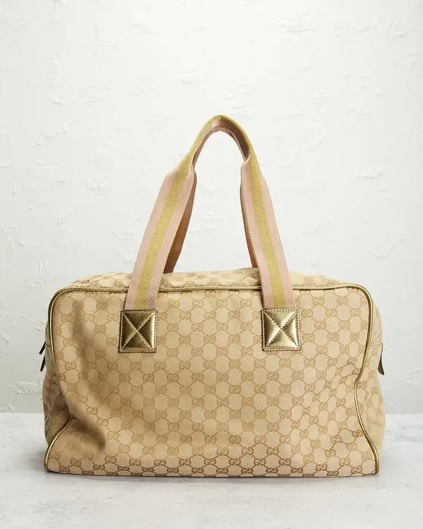 FWRD RENEW Gucci Web Duffle Bag