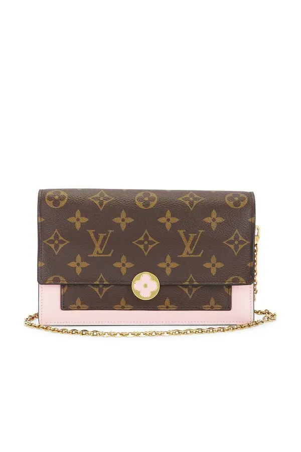 LOUIS VUITTON Monogram Flore Wallet On Chain In ,pink - Brown