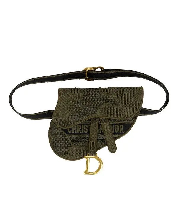 FWRD RENEW Dior Embroidered Camouflage Saddle Belt Bag