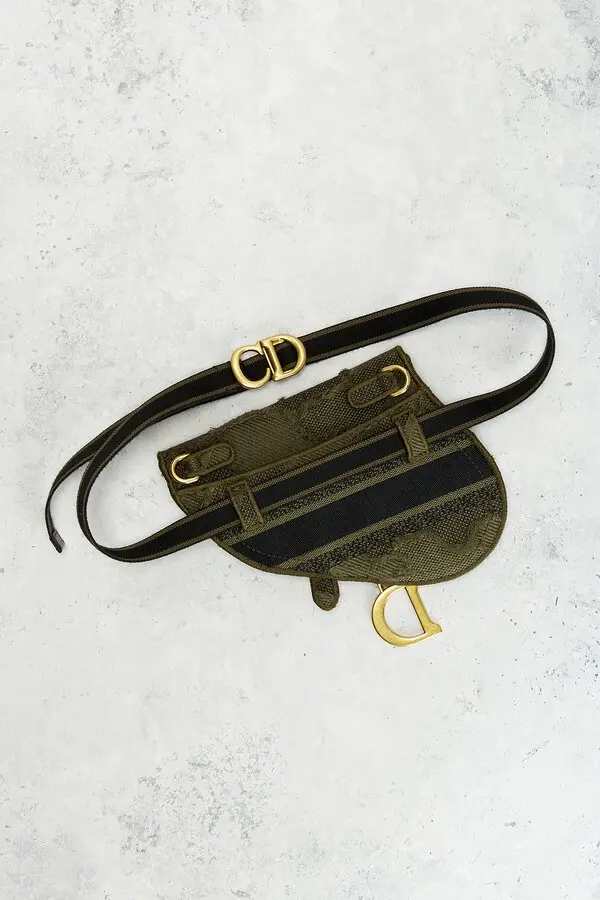 FWRD RENEW Dior Embroidered Camouflage Saddle Belt Bag