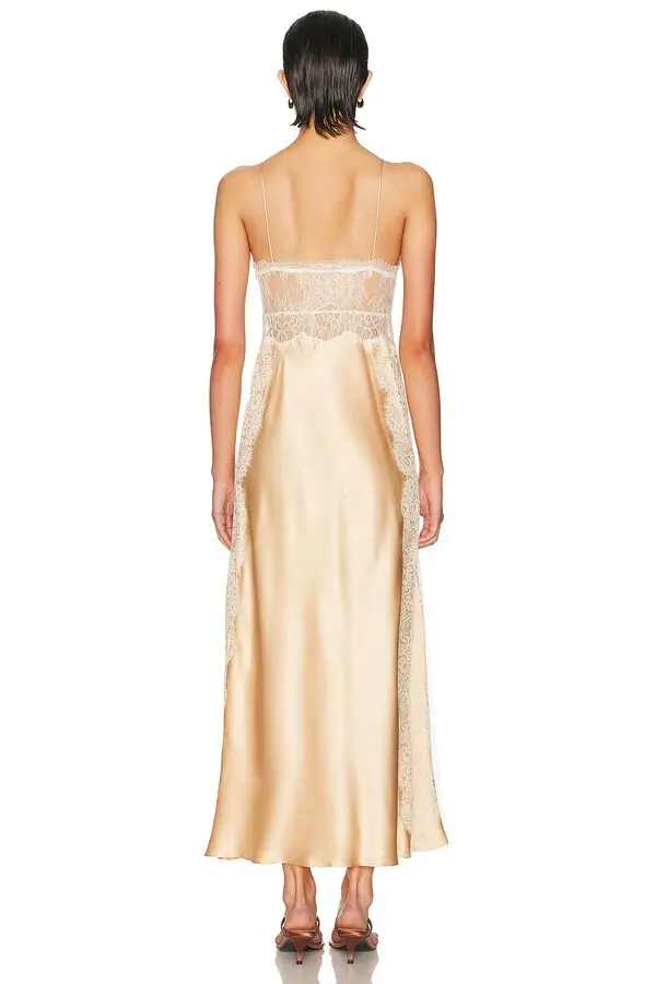 LoveShackFancy Shia Slip Dress With Lace Trim