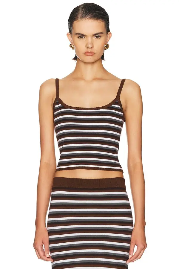 Monse Combo Stripe Tank Top And Cardigan