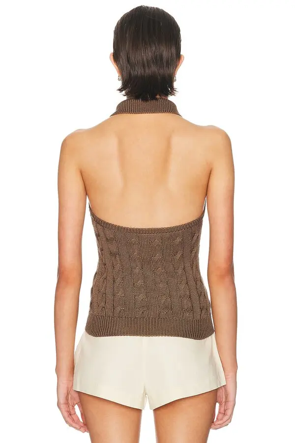 Ralph Lauren Sleeveless Halter Polo Sweater - Portobello