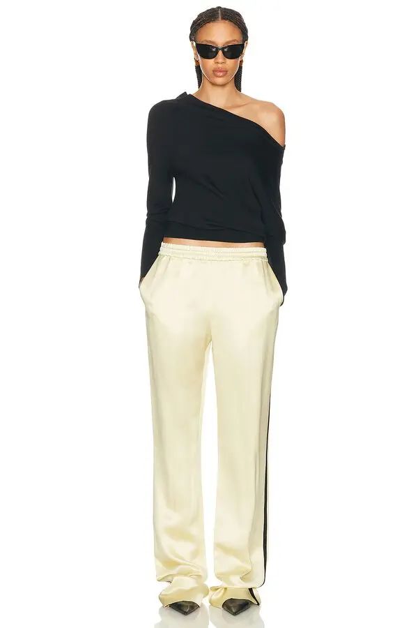 TOM FORD Wool Silk Off The Shoulder Top - Black